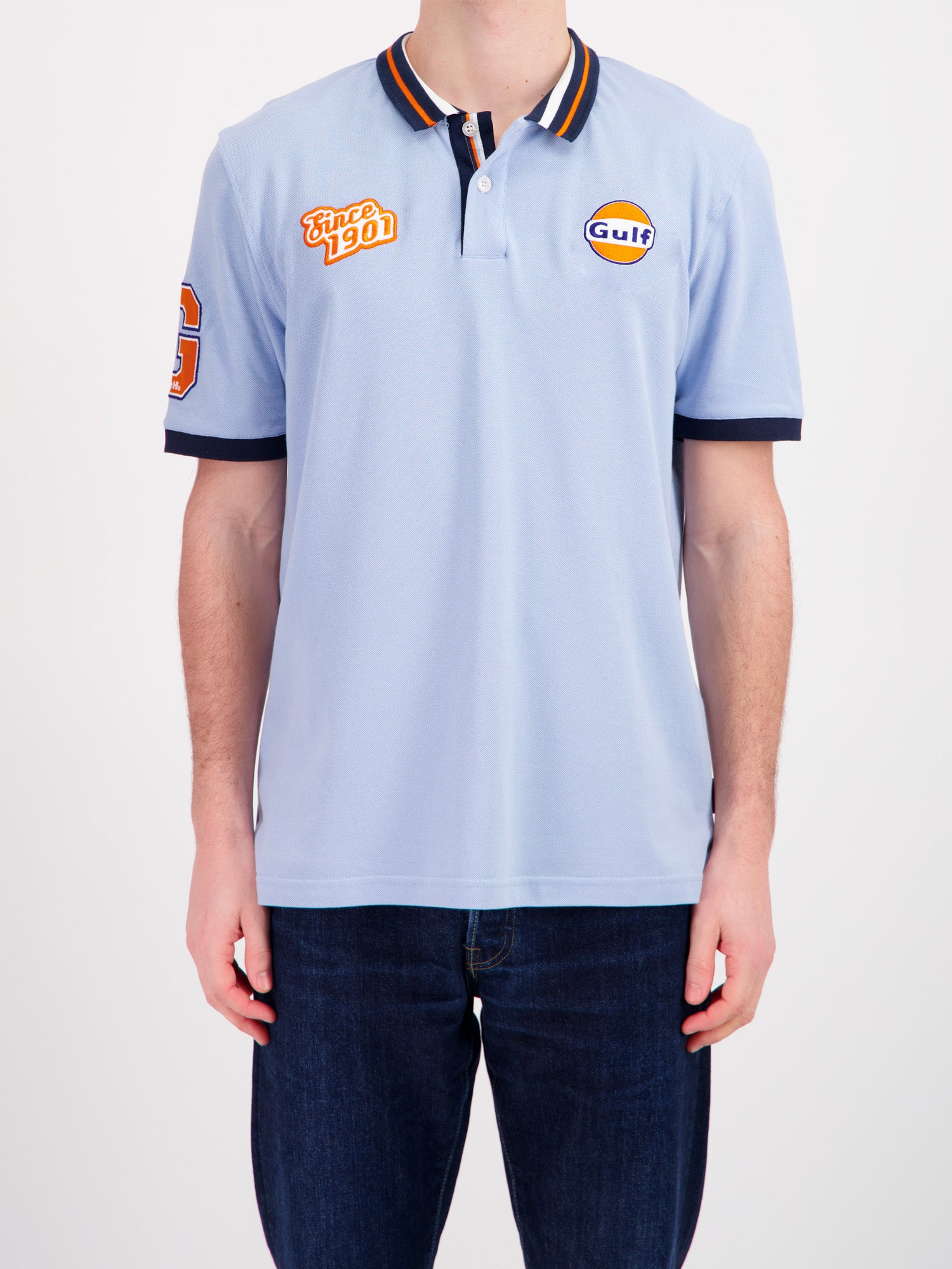 GULF | POLO MC VARSITY - light blue